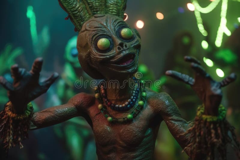 Close-up of Alien Dancing during Festive Celebration Stock Illustration ...