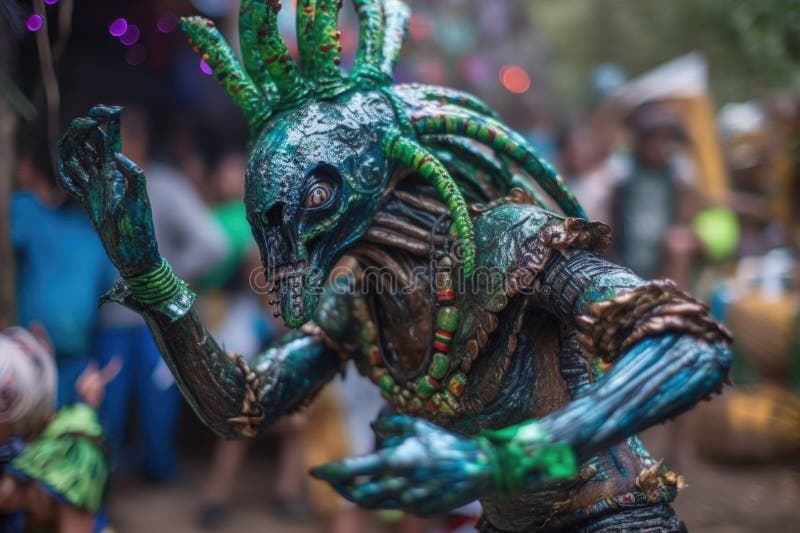 Close-up of Alien Dancing during Festive Celebration Stock Illustration ...