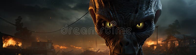 A close up of a alien face stock illustration. Illustration of scifi ...