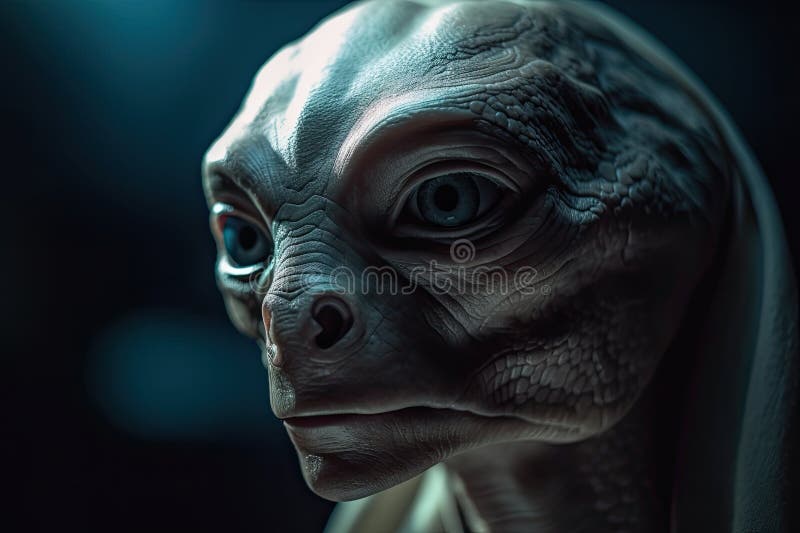 Close Up of an Alien Portrait. Generative AI Stock Illustration ...