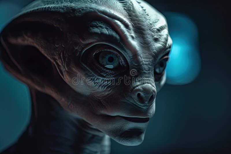 Close Up of an Alien Portrait. Generative AI Stock Illustration ...