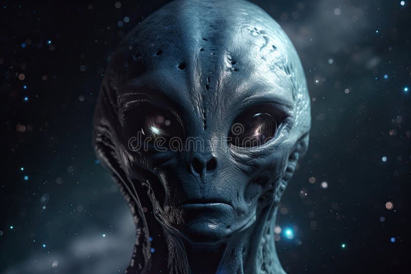 Close Up of an Alien Portrait. Generative AI Stock Illustration ...