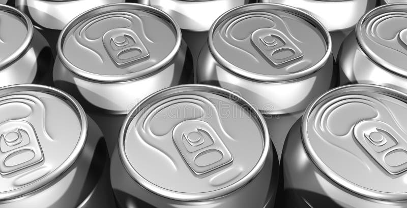 Close up aligned soda cans stock illustration. Illustration of metallic ...