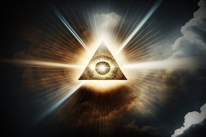 Close-up of All-seeing Eye, with Rays of Light Shining from the Top ...