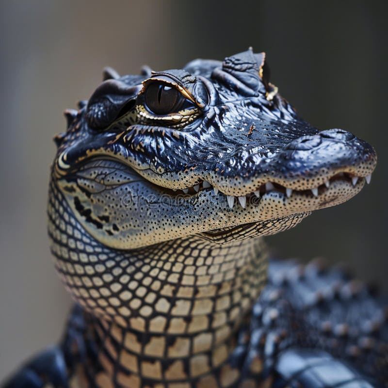 Close Up of Alligator Head with Open Mouth and Sharp Teeth Stock ...