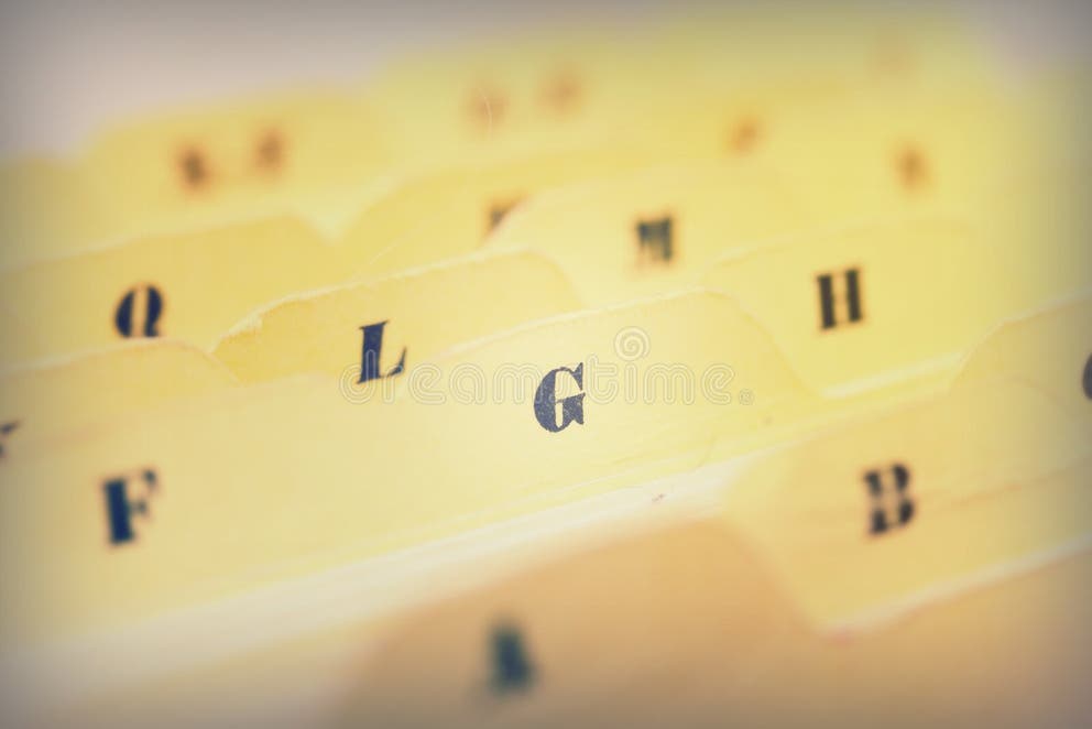 Close Up of Alphabetical Index Cards in Box Stock Photo - Image of ...