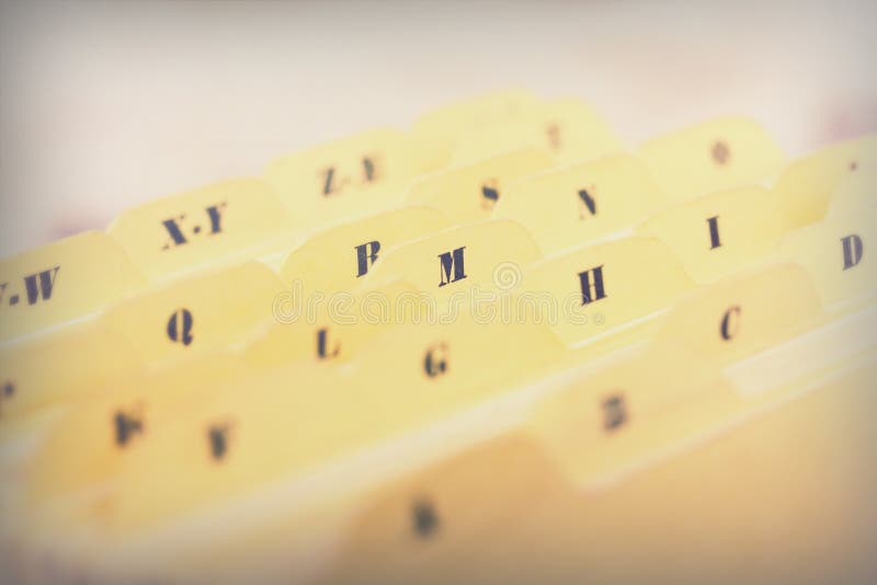 Close Up of Alphabetical Index Cards in Box Stock Photo - Image of ...