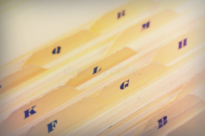 Close Up of Alphabetical Index Cards in Box Stock Photo - Image of ...
