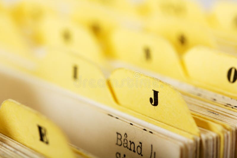 Close Up of Alphabetical Index Cards in Box Stock Image - Image of ...
