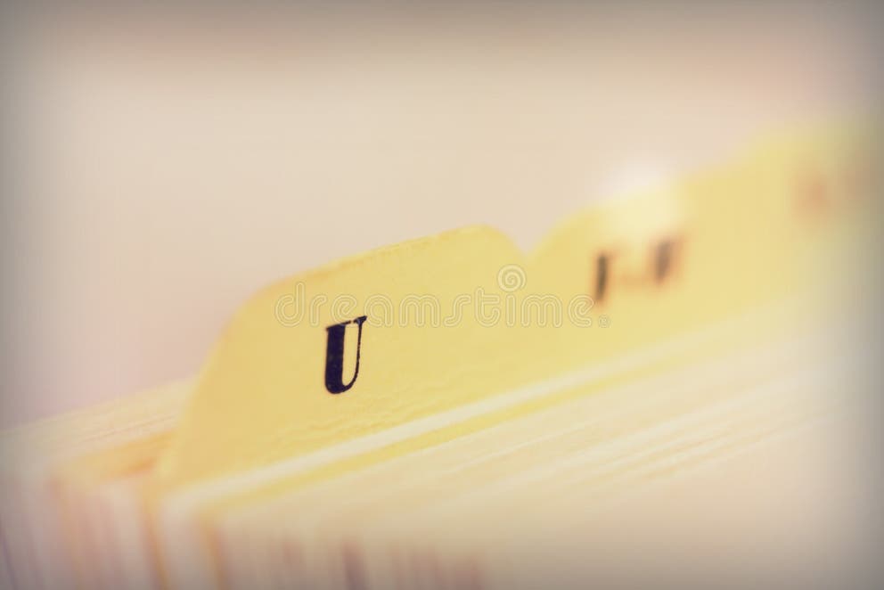 Close Up of Alphabetical Index Cards in Box Stock Photo - Image of ...