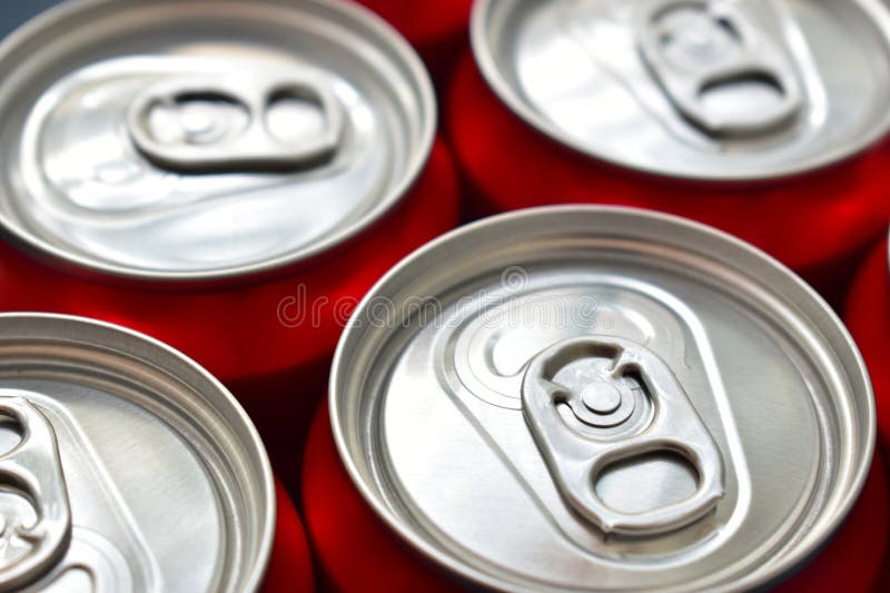 Aluminium Red Cans Soft Drink, Texture of Metal for Design Stock Photo ...