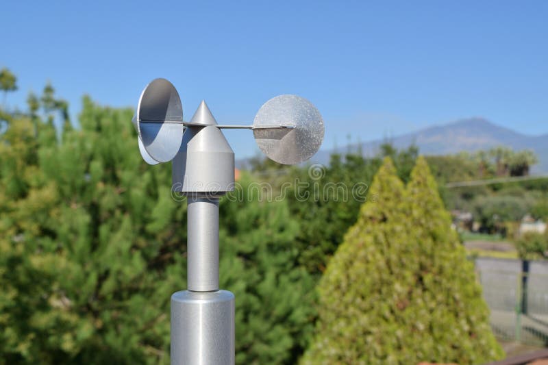 Anemometer on roof stock photo. Image of measuring, people - 101826858