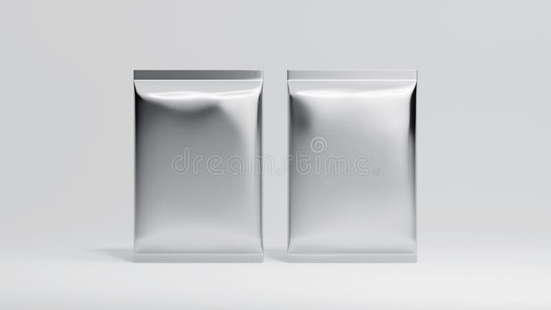 Close Up of Aluminum Bag Package on White Background. Mock-up for ...