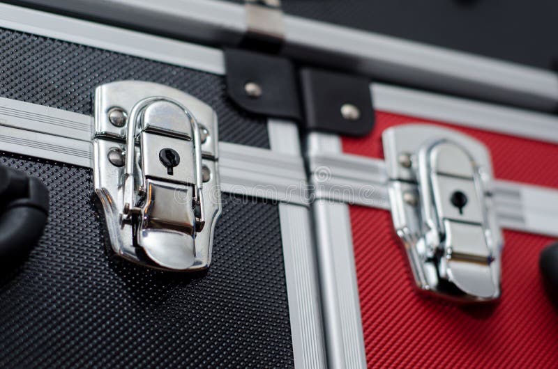Close-up Aluminum Case. Case Latch Stock Photo - Image of safe ...