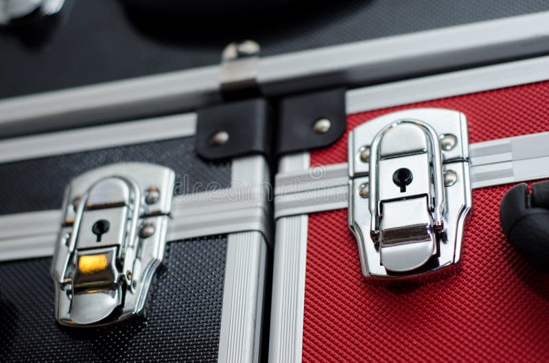 Close-up Aluminum Case. Case Latch Stock Image - Image of carry ...