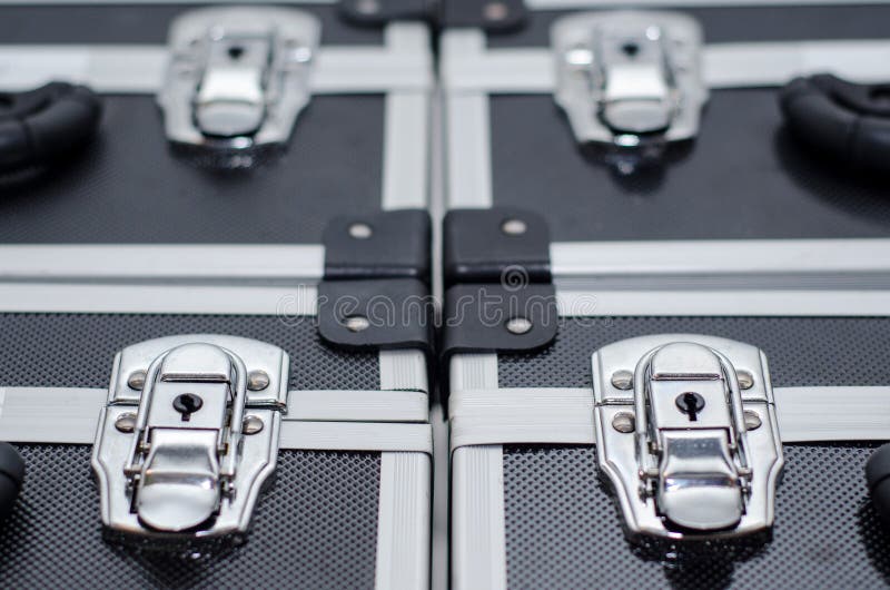Close-up Aluminum Case. Case Latch Stock Photo - Image of entrance ...