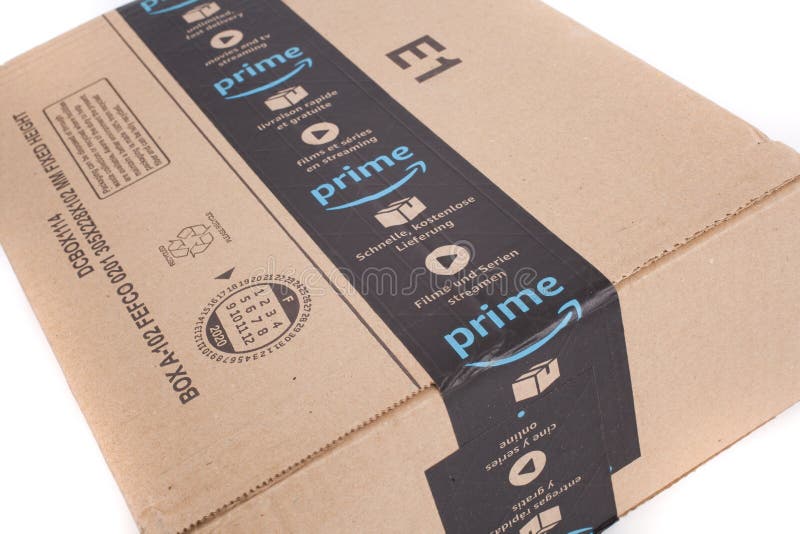 A Close Up of an Amazon Prime Box Editorial Stock Image - Image of ...