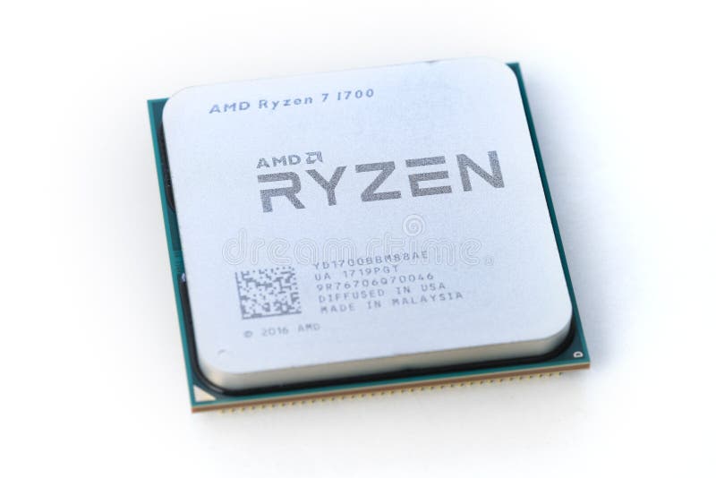 Close-up of AMD Ryzen 7 1700 CPU Editorial Stock Photo - Image of ...