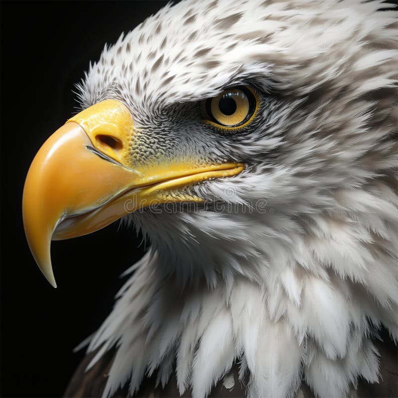 Close-up of an American Bald Eagle S Head. Stock Illustration ...