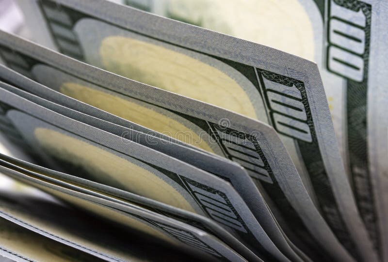 Close-up of a $100 Banknotes Stock Photo - Image of dollar, business ...
