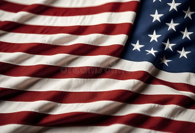 A Close Up of an American Flag with Stars and Stripes Stock ...