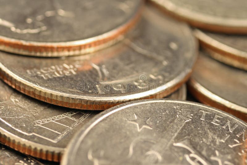 Close Up of American Quarters Stock Image - Image of twenty, america ...