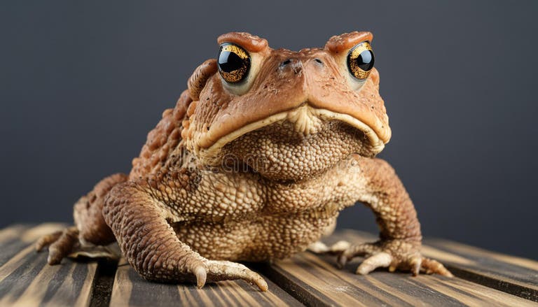 Close-Up American Toad Portrait in a Professional Studio Setting Stock ...