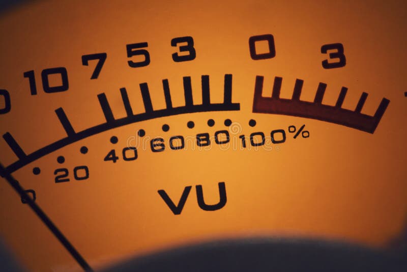 Close Up of an Analog VU Audio Meter Stock Image - Image of analog ...