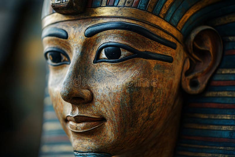 Close Up of Ancient Egyptian Statue in the Museum Stock Illustration ...