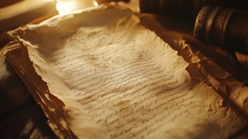 A Close-up of an Ancient, Handwritten Document Stock Illustration ...