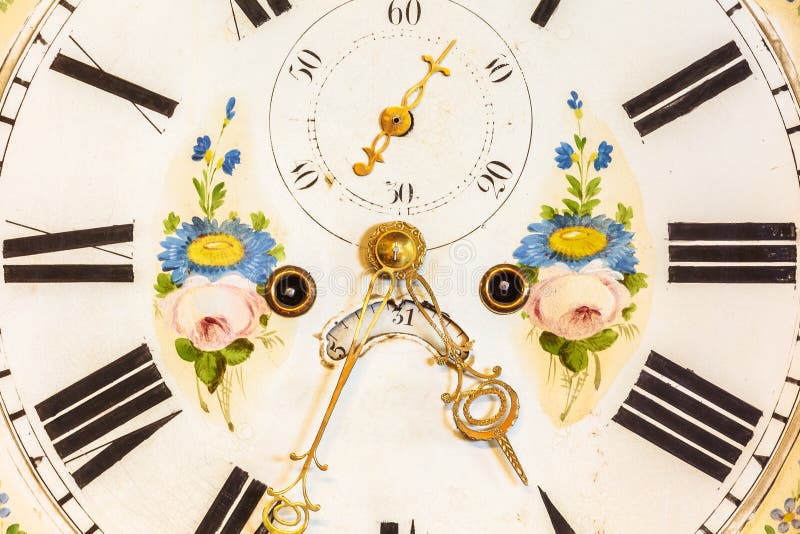 Close Up of an Ancient Ornamental Clock Stock Image - Image of ...