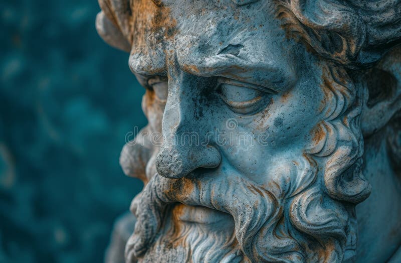 Close-up of an Ancient Philosopher Statue with Intricate Details Stock ...