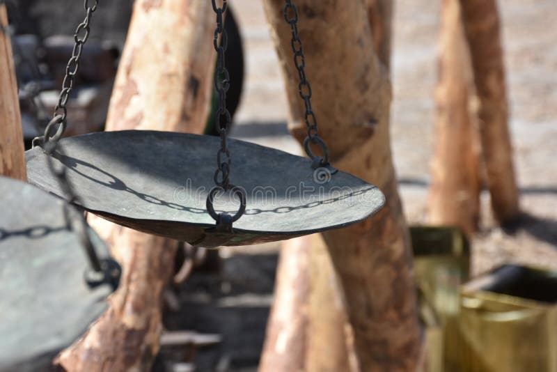 Ancient Scale for Weighing and Measuring Children Stock Image - Image ...