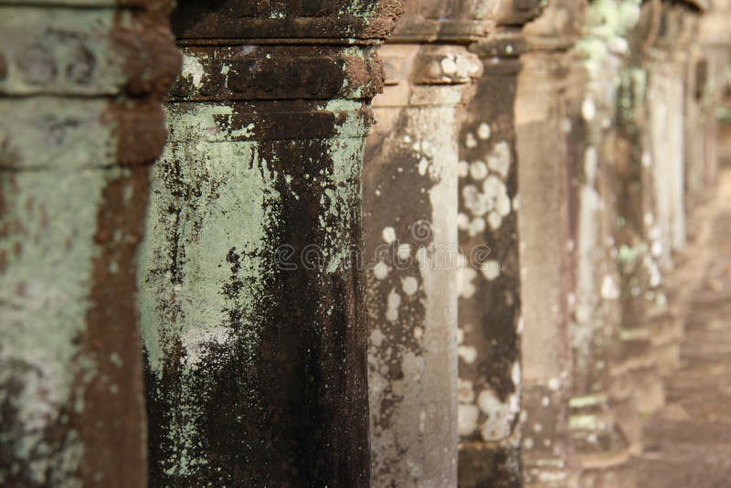 Close Up of Ancient Stone Pillars Stock Image - Image of kingdom, asia ...