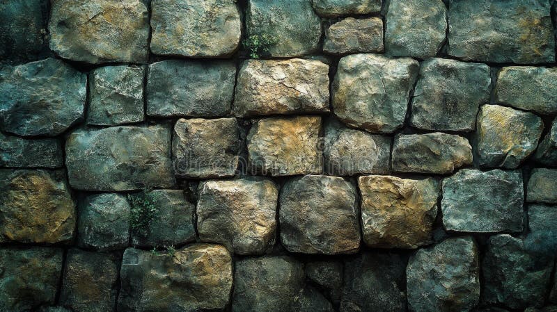 Close-up of Ancient Stone Wall Texture - Generative Ai Stock ...
