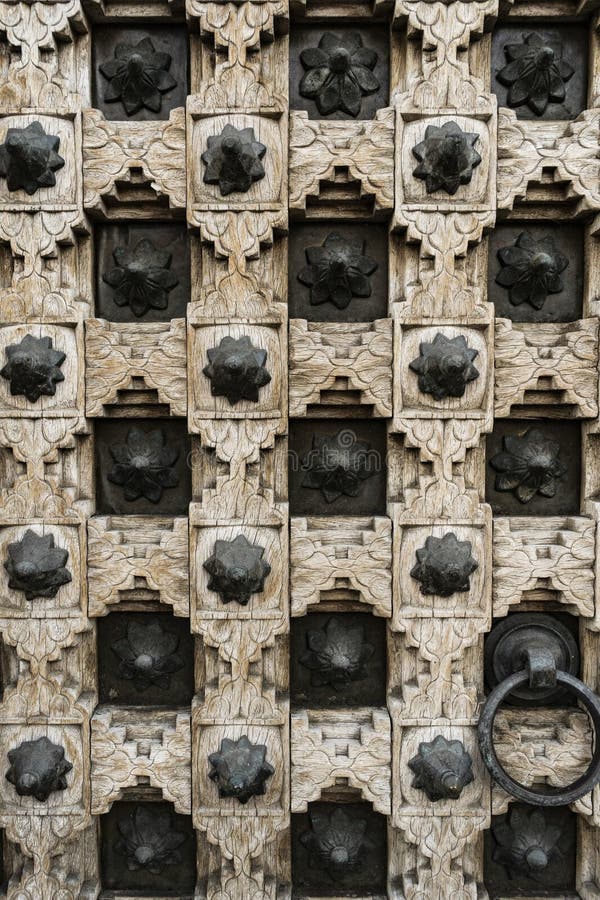 Close Up of an Ancient Wooden Asian Door Stock Image - Image of architecture, carpentry: 393666831