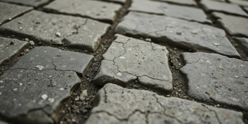 Close Up of Ancient, Worn Stone Pavement, Texture Details Visible ...