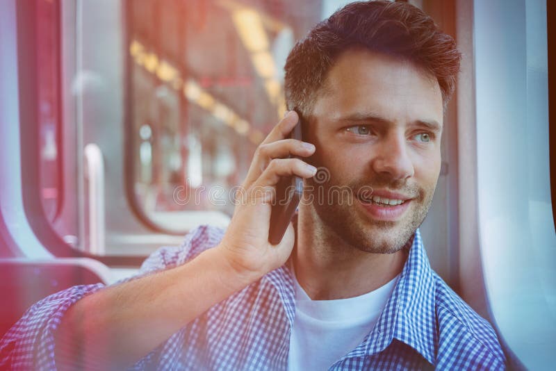 Close Up of Andsome Man Talking on Mobile Phone Stock Photo - Image of ...