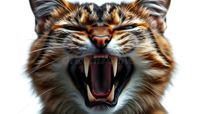 A Close-Up of an Angry Cat stock illustration. Illustration of face ...