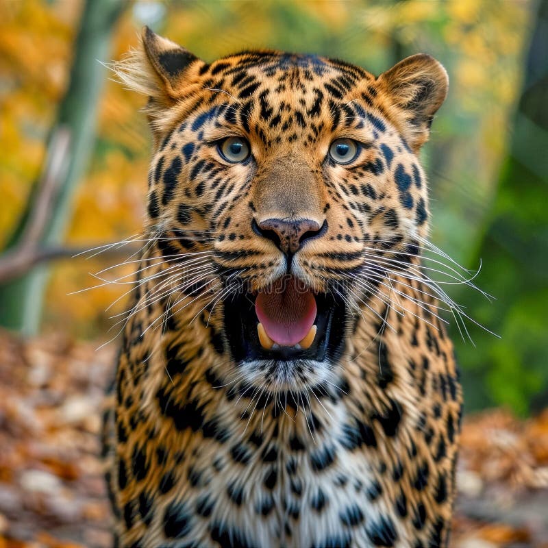 Angry leopard close up stock illustration. Illustration of animal ...