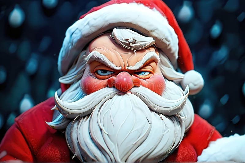 Close Up Angry Looking Santa Claus 20-9-2024 Stock Illustration ...