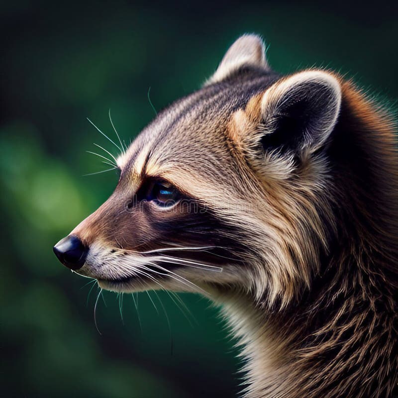 Close Up Animal Side Face of a Raccoon, Created with Generative AI ...