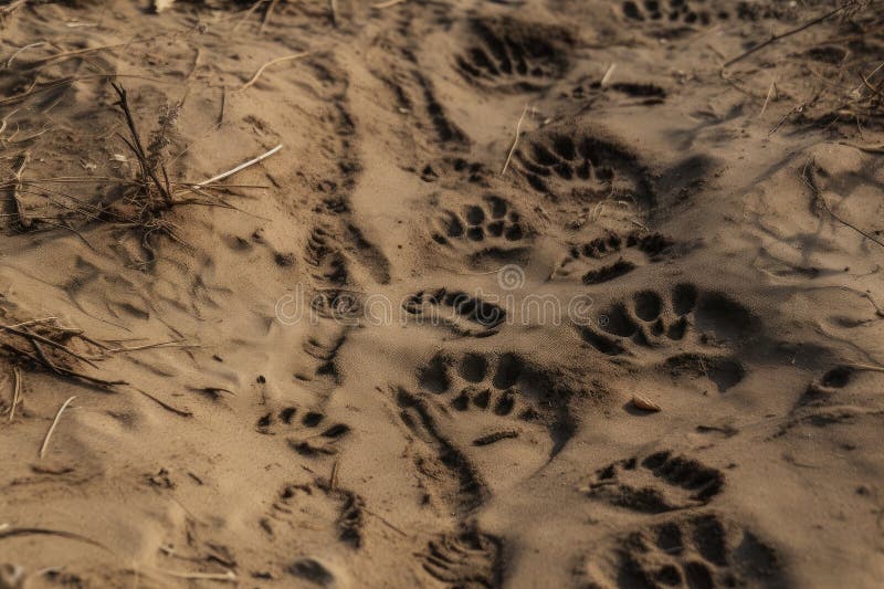 Close-up of Animal Tracks and Signs, with Visible Claw Marks on the ...
