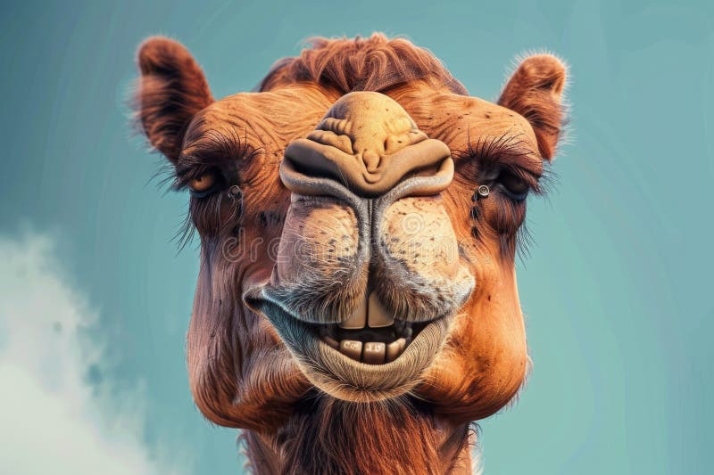 Close-up of Animated Cartoon Camel with Humorous Expression Stock Image ...
