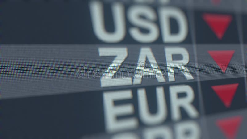 Decreasing South African Rand Exchange Rate Indicator on Computer ...