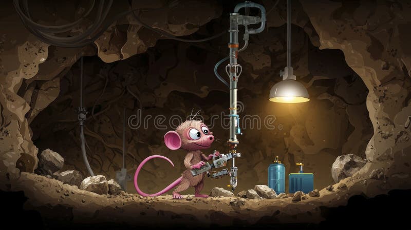 Close-up Animation of Underground Exploration by Mole Geologist ...