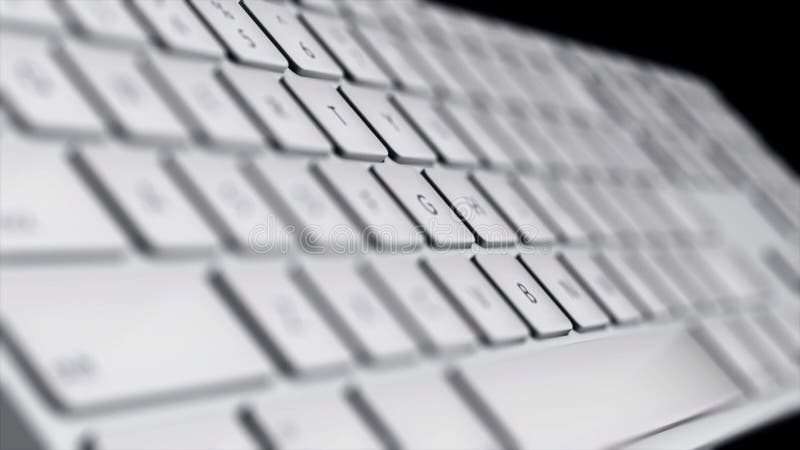 Close-up Animation of White Buttons of Keyboard. Computer Keyboard ...