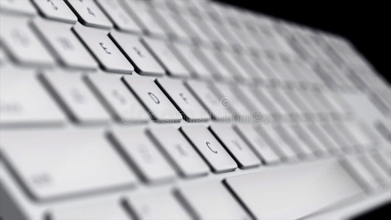 Close-up Animation of White Buttons of Keyboard. Computer Keyboard ...