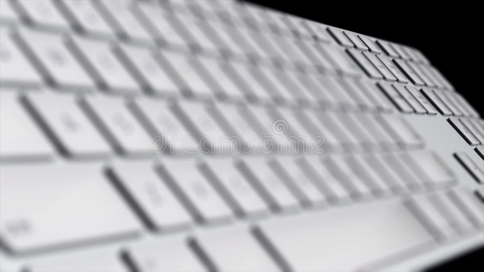 Close-up Animation of White Buttons of Keyboard. Computer Keyboard ...