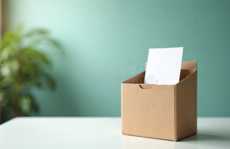 Close-up of Anonymous Feedback Box. Office Report Paper in Craft ...